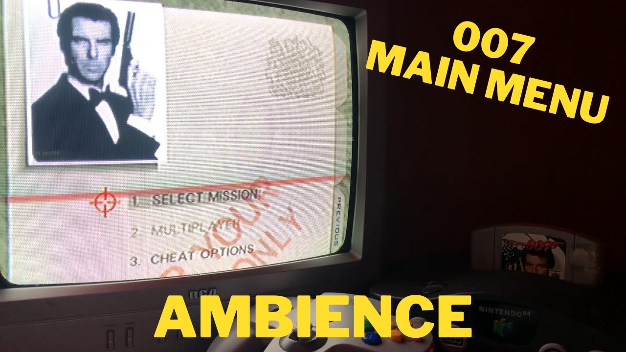 N64 CRT Goldeneye Main Menu Ambience - YouTube