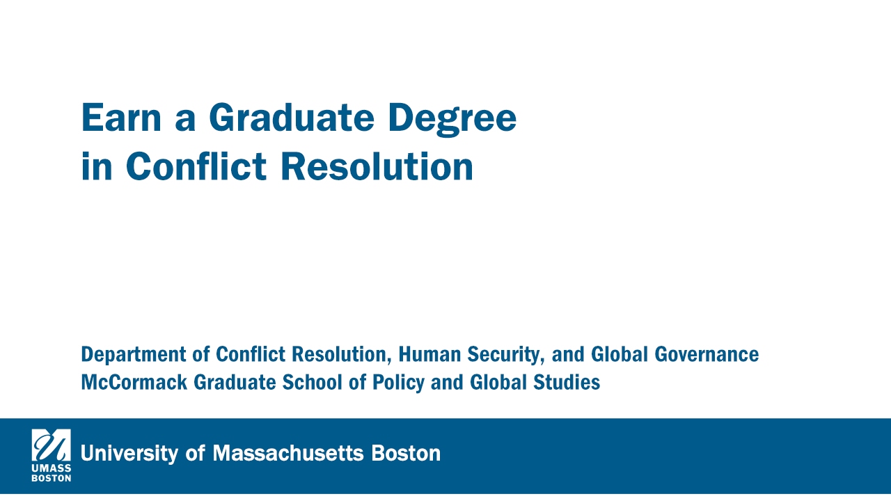 Earn a Graduate Degree in Conflict Resolution - YouTube