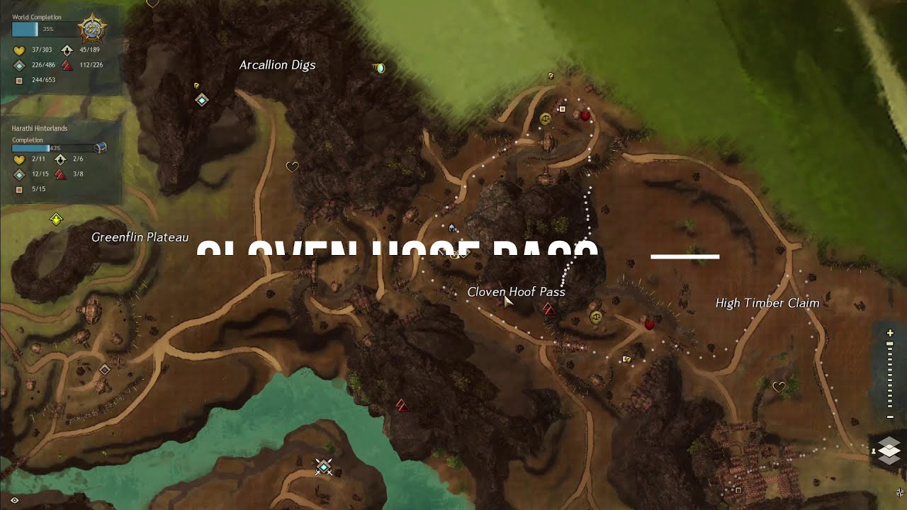 GW2 Cloven Hoof Pass Vista - Harathi Hinterlands - YouTube