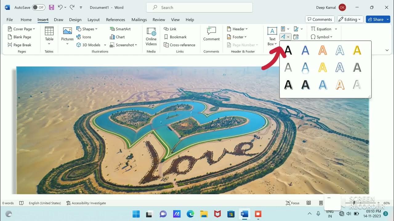 How to insert text on picture in MS Word - YouTube