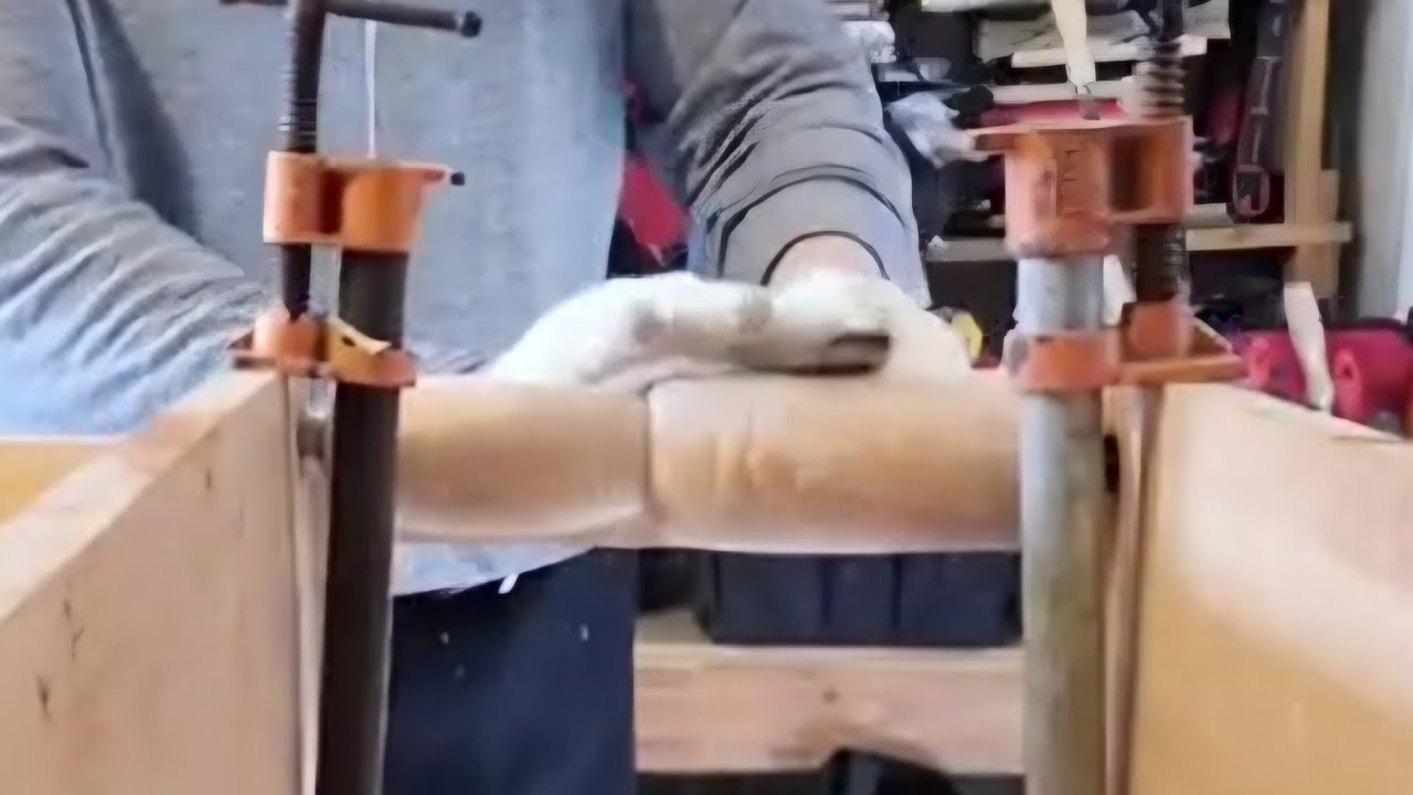 simple wood turning on homemade bamboo pole lathe - YouTube