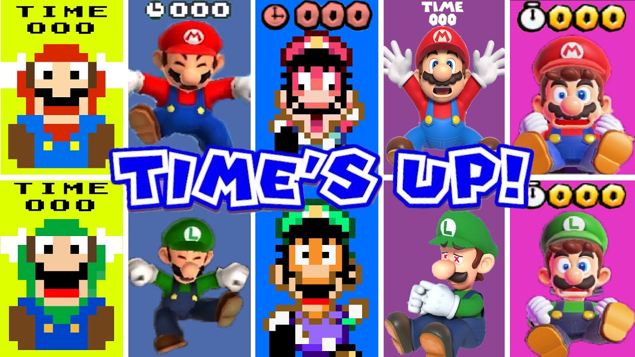 Evolution of Mario And Luigi Dying time's up, losing in Mario Games And ...