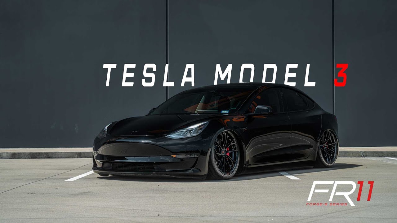 Tesla Model 3 Bagged on Ferrada Wheels FR11 - YouTube