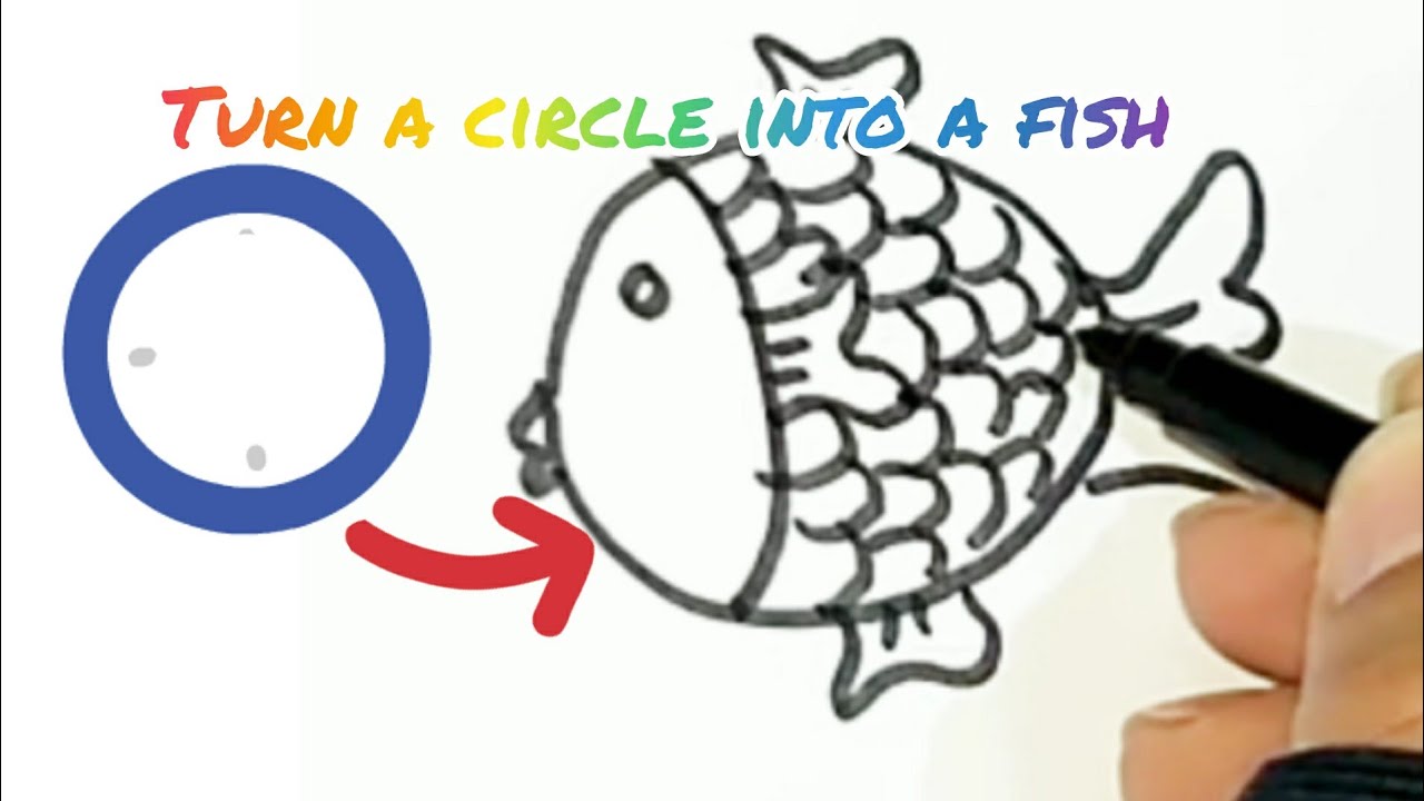 How to turn a circle into a fish - YouTube