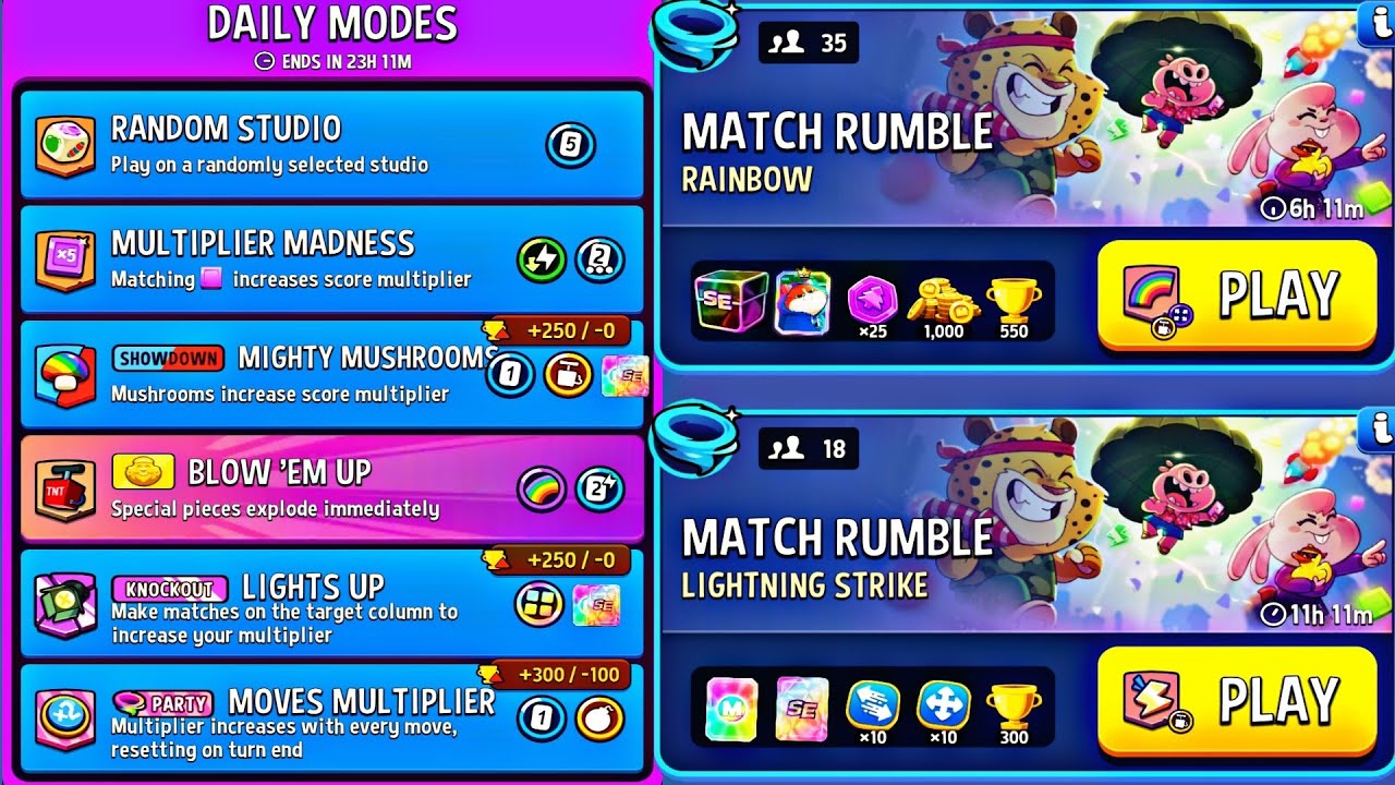 party moves multiplier | knockout lights up | rainbow rumble ...