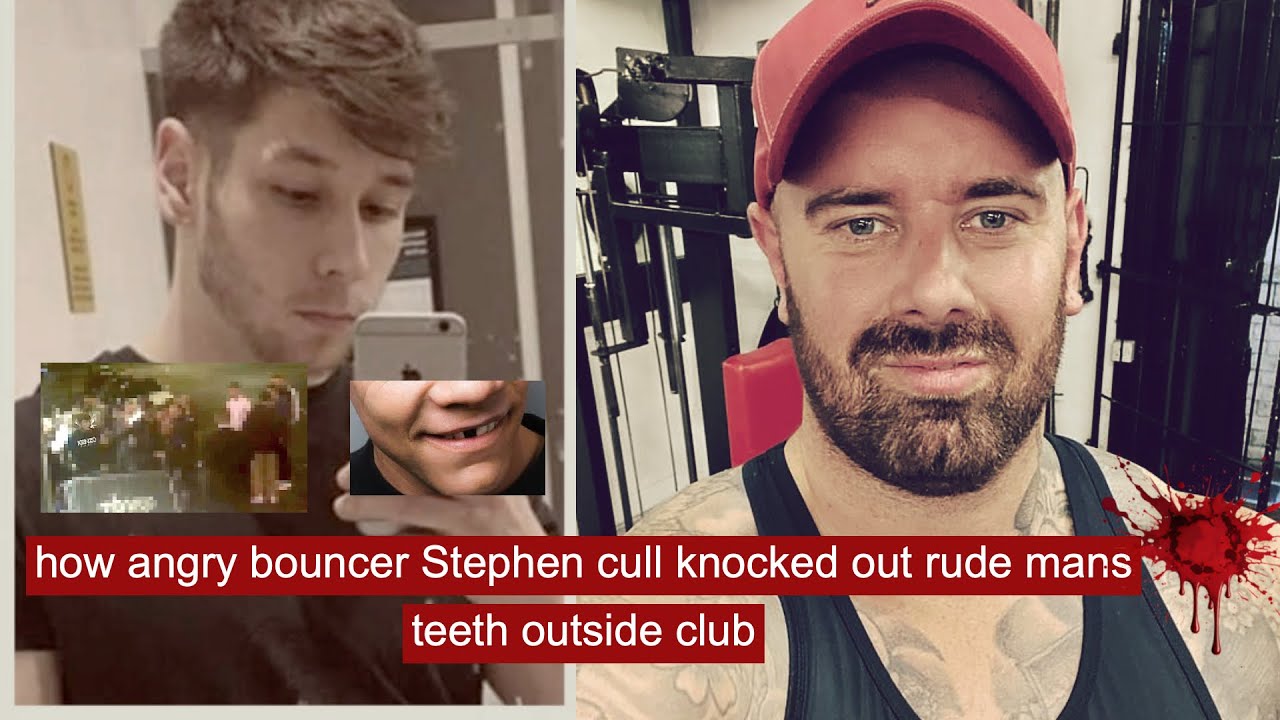 how angry bouncer Stephen cull knocked out rude mans teeth outside club #crime - YouTube