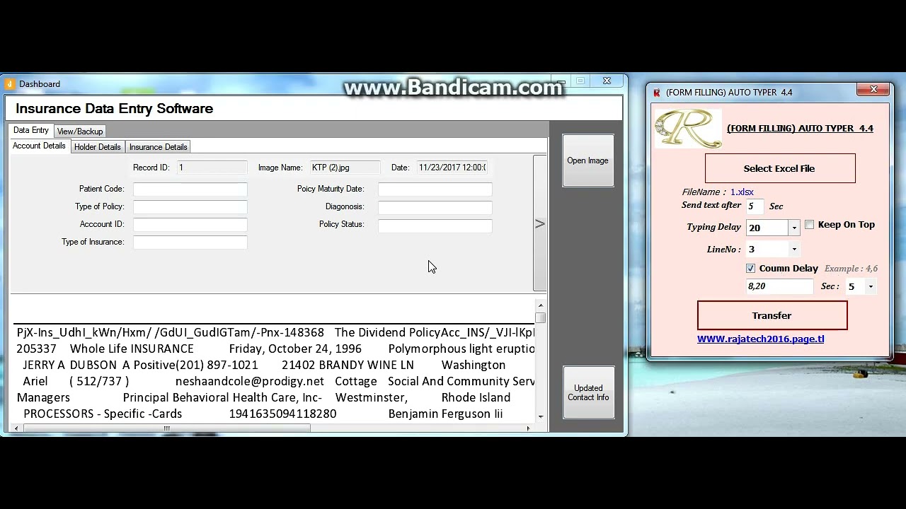 Insurance Data Entry Form Filling Projects Autotyper 4.4 - YouTube