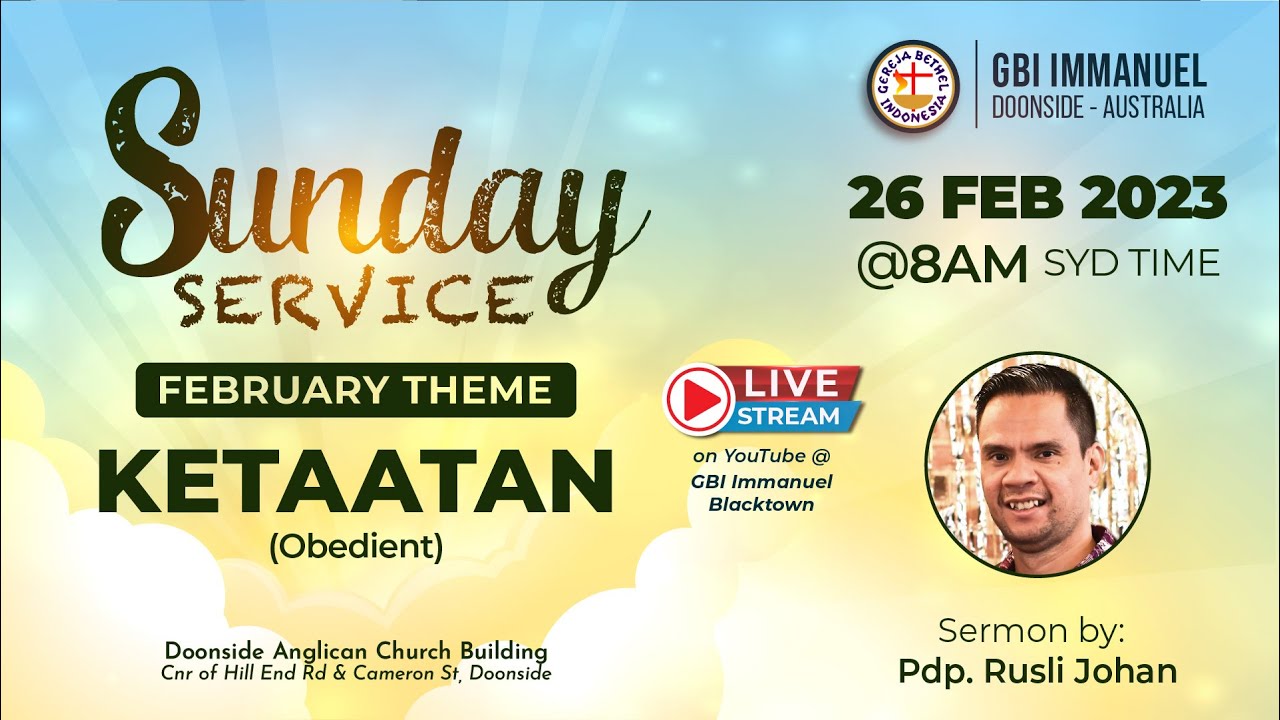 SUNDAY SERVICE 26/02/23 (PDP. RUSLI JOHAN) - YouTube