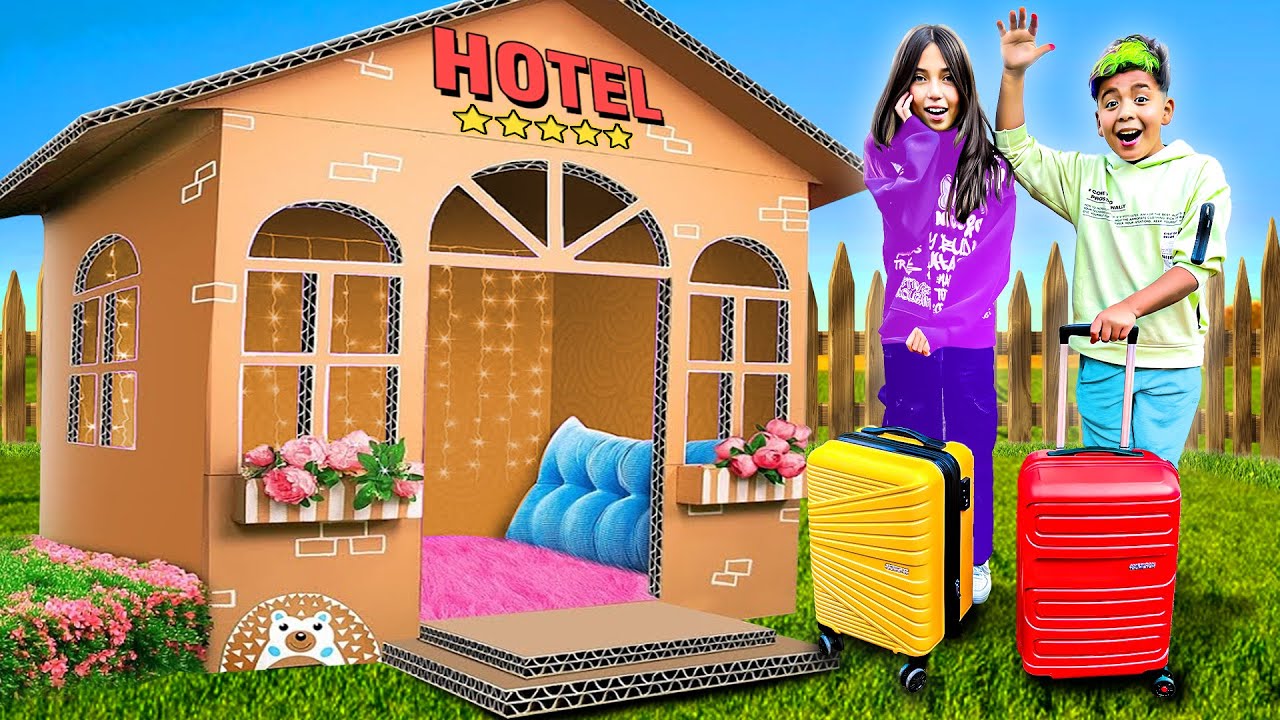 24 HORAS EN HOTEL DE CARTÓN!! - YouTube