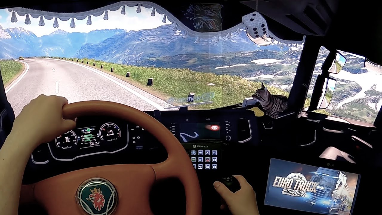 #ETS2 v1.50 : Scania S "Швейцарский ивент" на Moza Racing R9 #3монитора ...