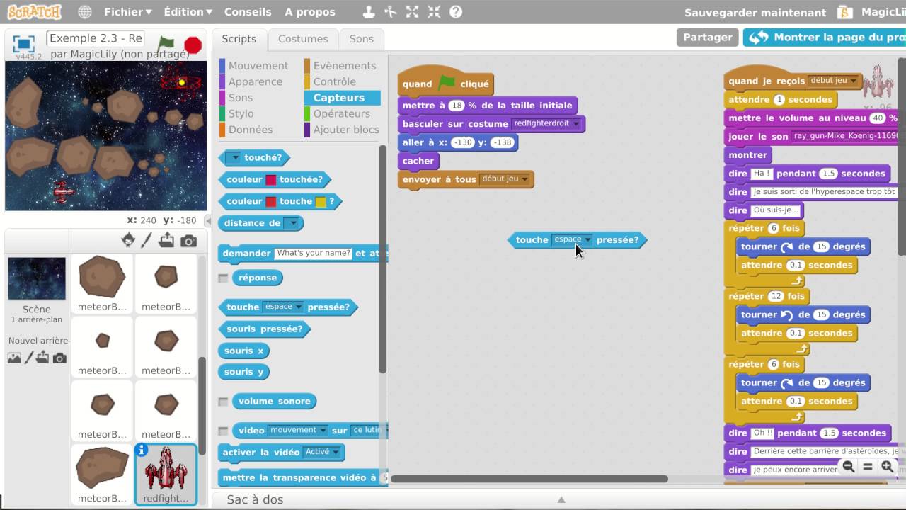 Scratch 2.3 : Rends ton jeu interactif - YouTube