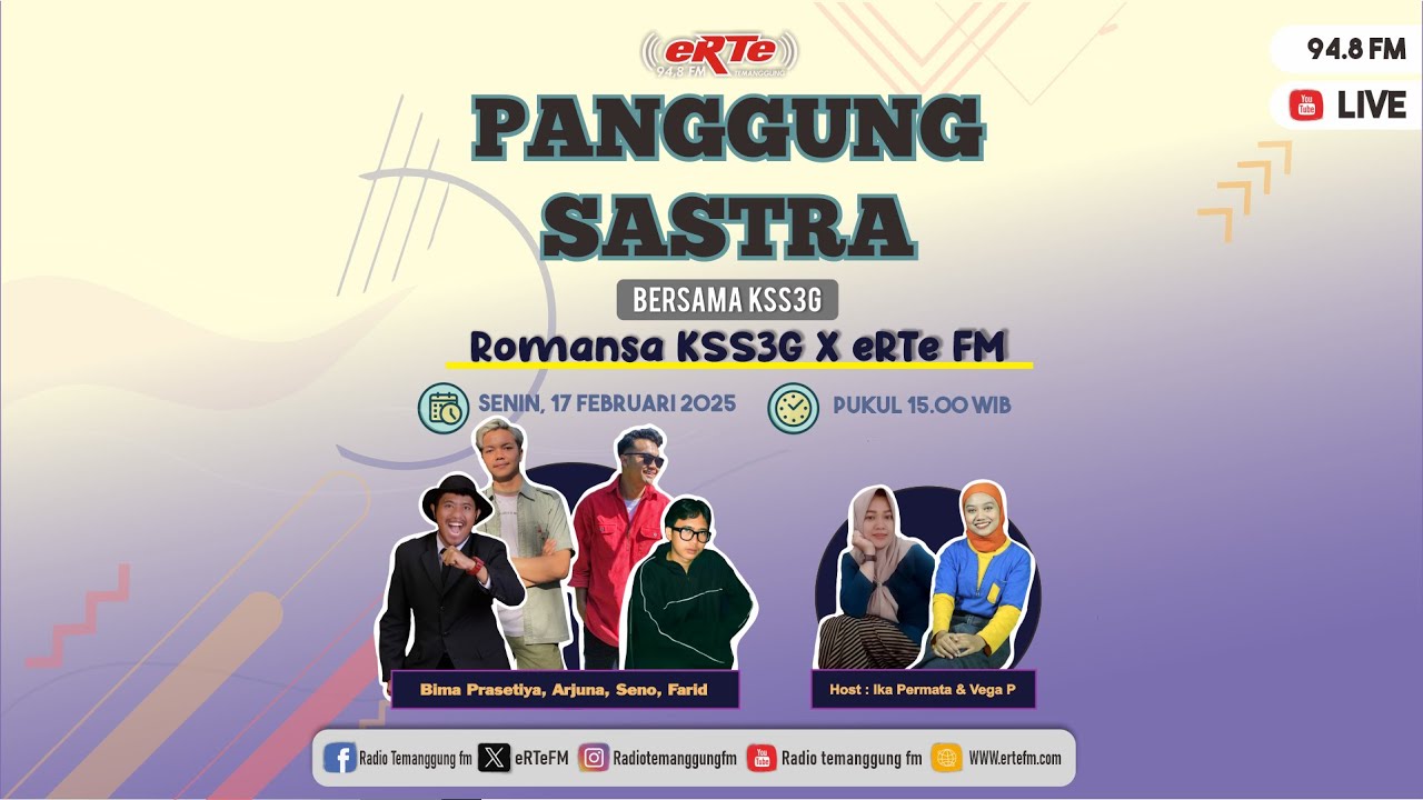 Panggung Sastra | Romansa KSS3G X eRTe FM - YouTube