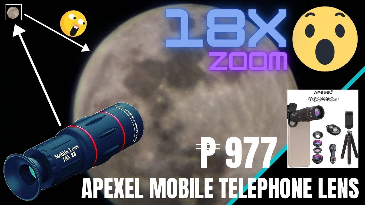 APEXEL 18X ZOOM MOBILE TELEPHONE LENS 4 in 1(UNBOXING/SETUP/TEST AND ...
