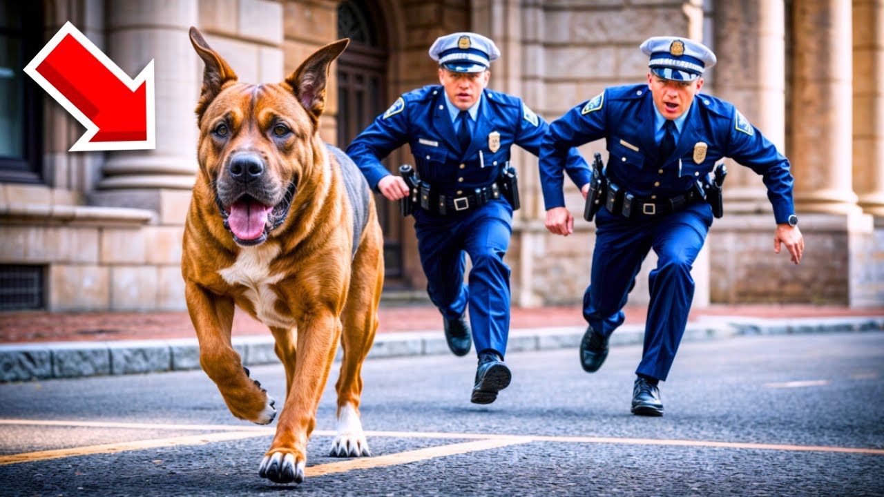 PIES PROSI O POMOC POLICJĘ, KTÓRA IDZIE ZA NIM, A NA MIEJSCU PRZERAŻA ...
