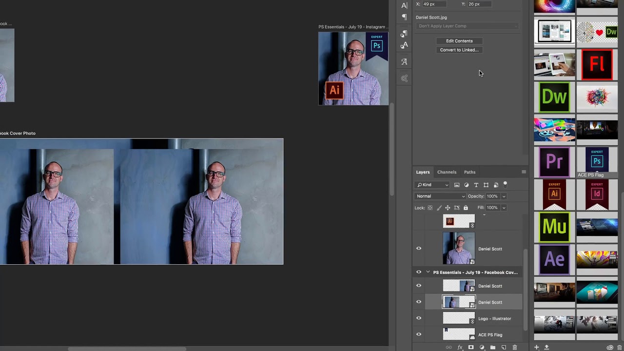 Using New Smart Objects Relink Images in Photoshop - YouTube