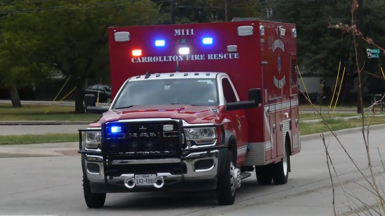 Carrollton Medic 111 Responding to an Unknown Medical Call (Dual Wail ...