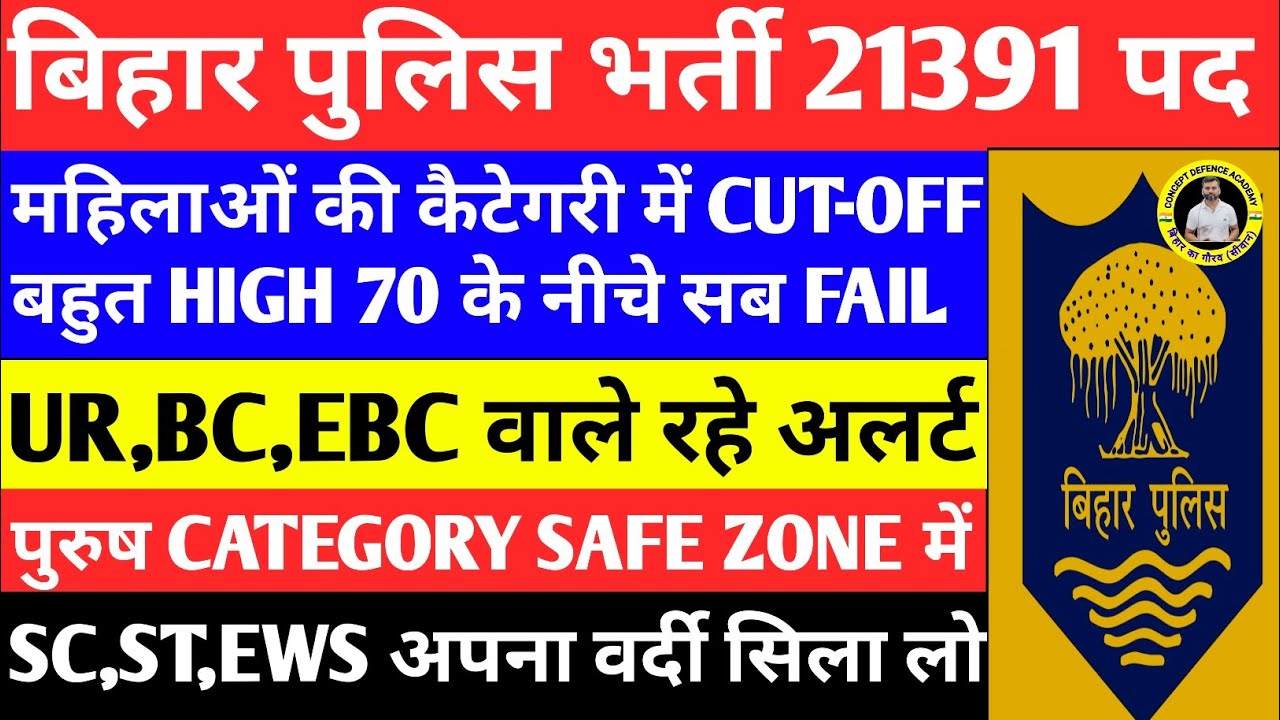 BP 21391 पद भर्ती/महिलाओ का CUT-OFF बहुत भयंकर/70 के नीचे वाले सभी FAIL ...