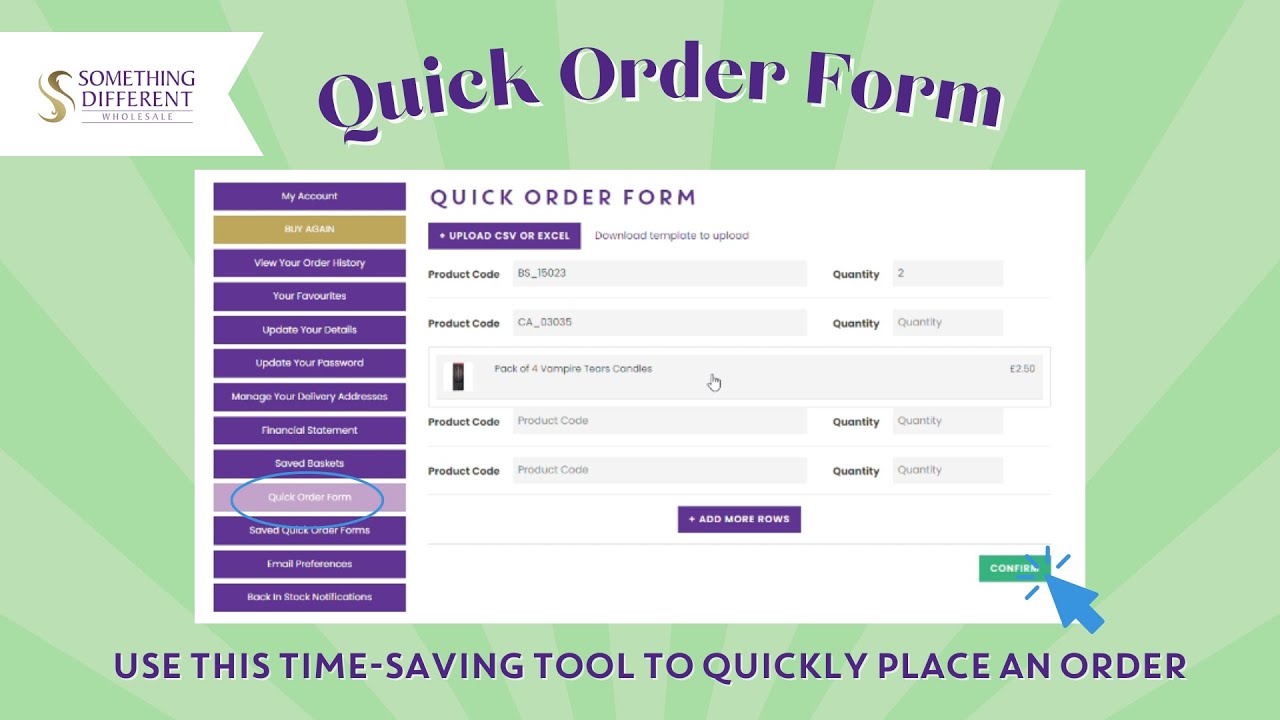 Website Feature: Quick Order Form | Something Different Wholesale - YouTube