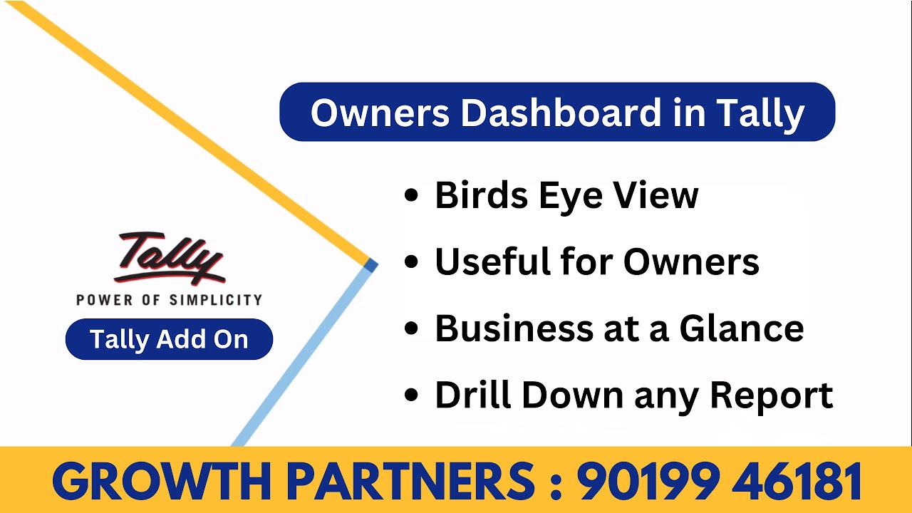 Owners Dashboard in Tally - Tally Add On - English - YouTube