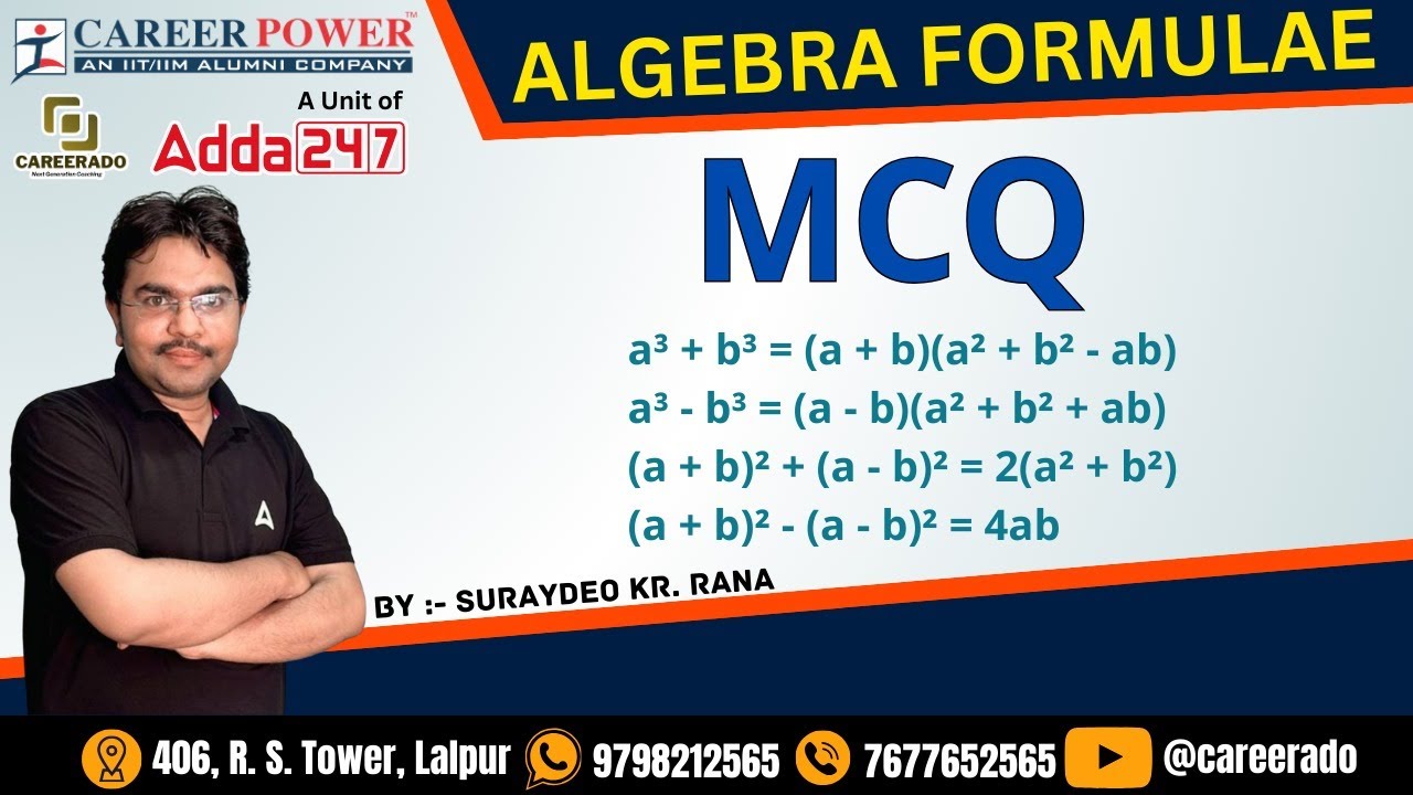 ALGEBRA-(MCQ-41 to 55) II concept of algebra II MATH by Suraydeo sir ...