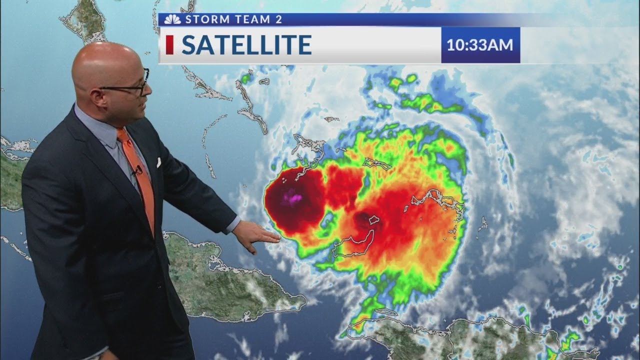 Hurricane Isaias track shifts slightly to the west - YouTube