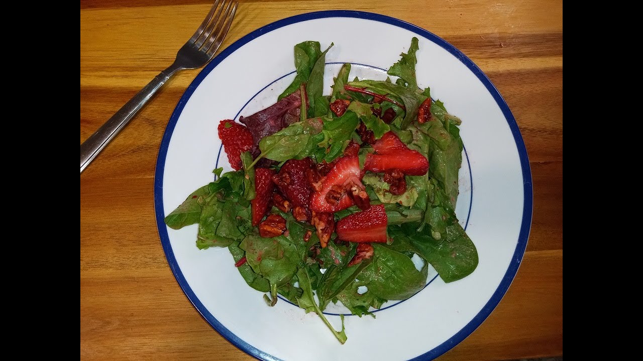 Strawberries & Greens Salad - Live Cooking Demo - YouTube