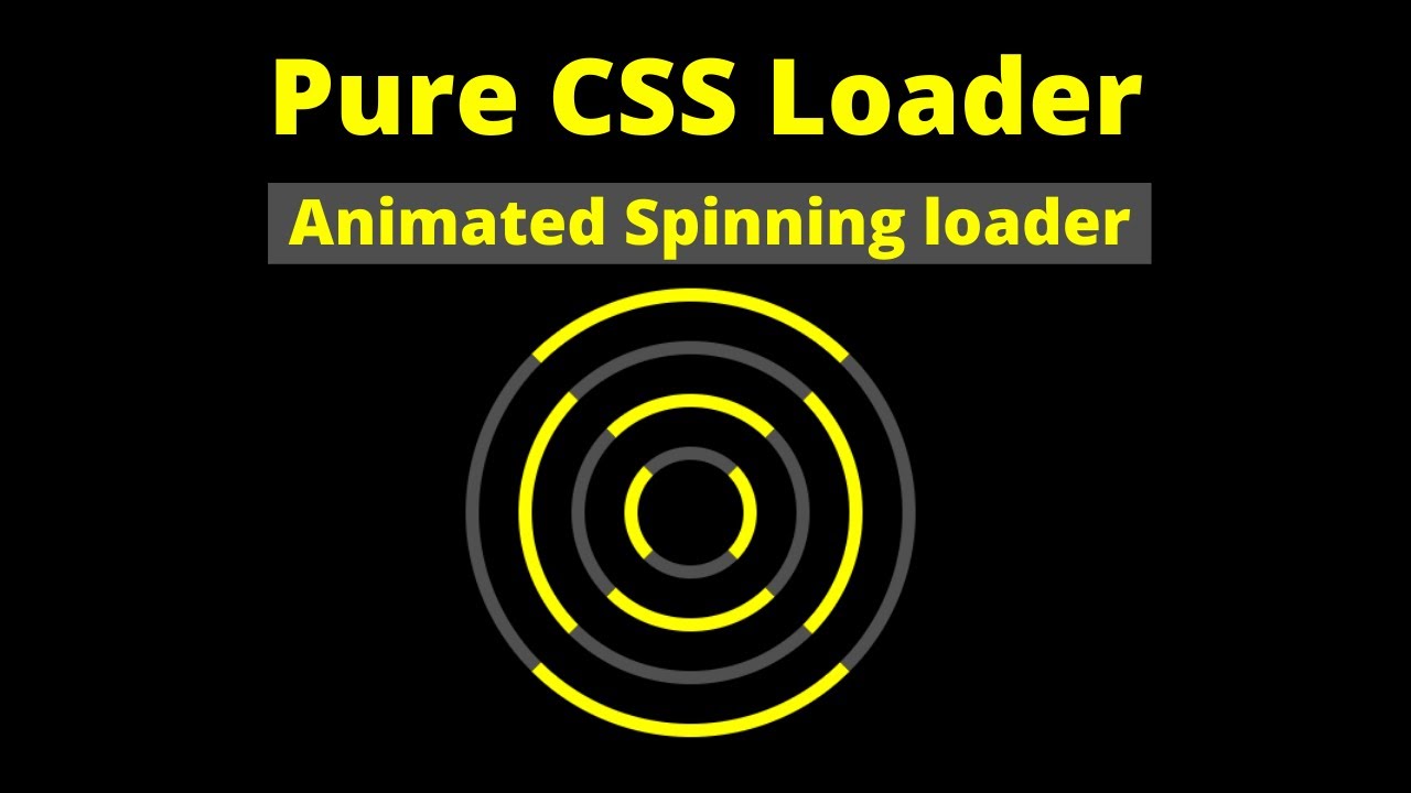 Pure Css Loader And Spinner Animation Simple Spinners Preloader Youtube