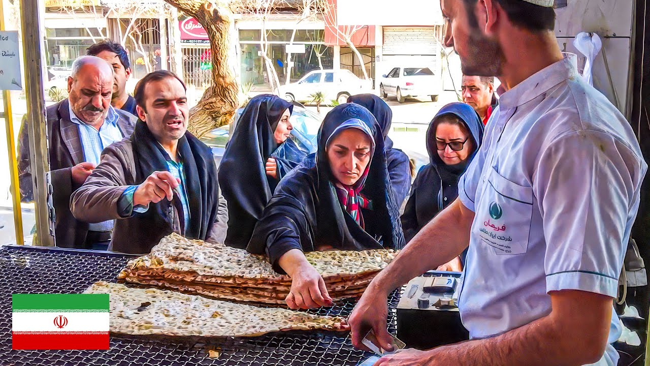 Iranians Love this Bread so Much, they lineup for it! | Iran Food ...