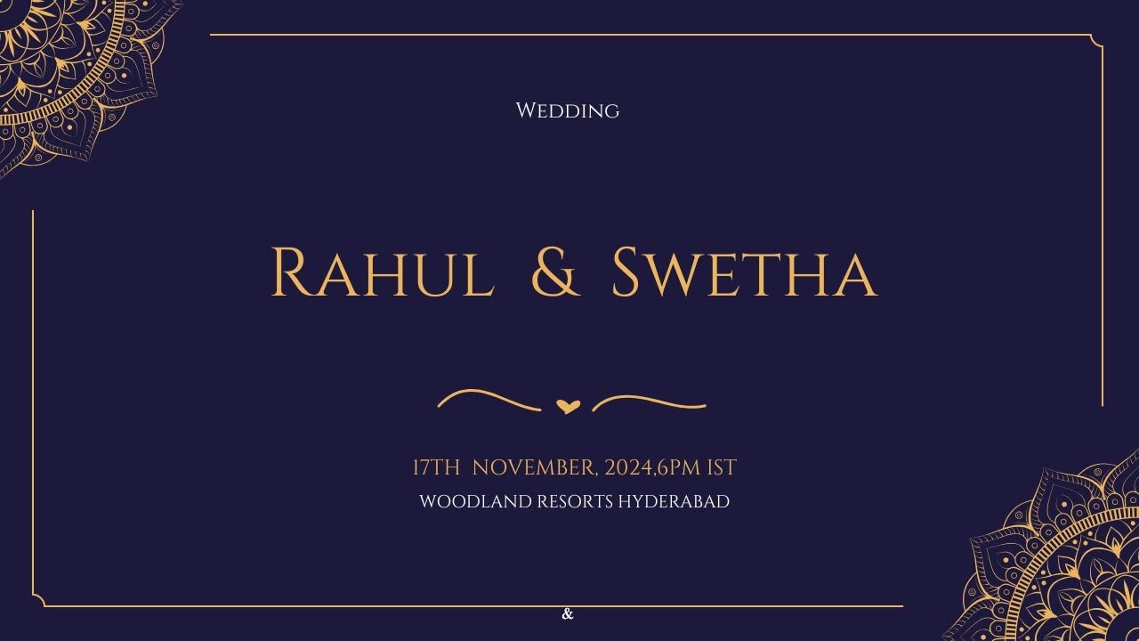 Rahul & Swetha Wedding Live Streaming - YouTube