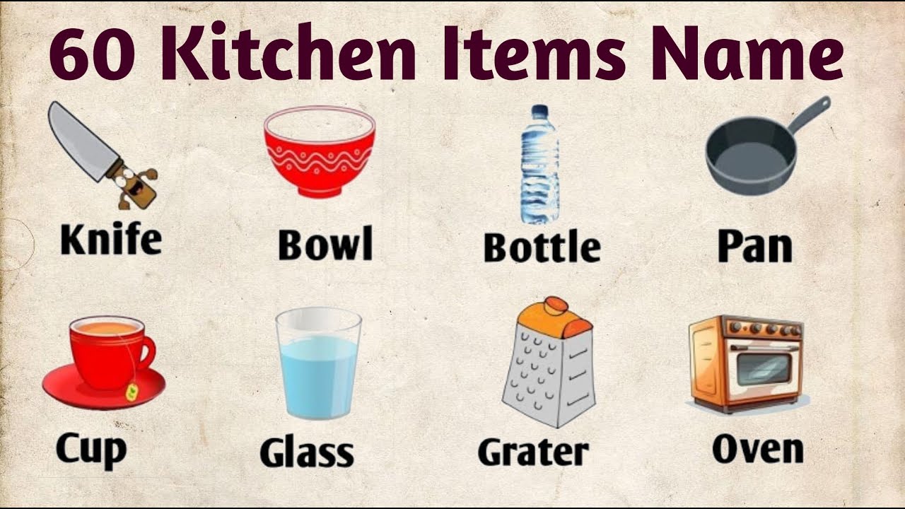 60 Kitchen item Name || Kitchen Item Name In English || Kitchen Name ...