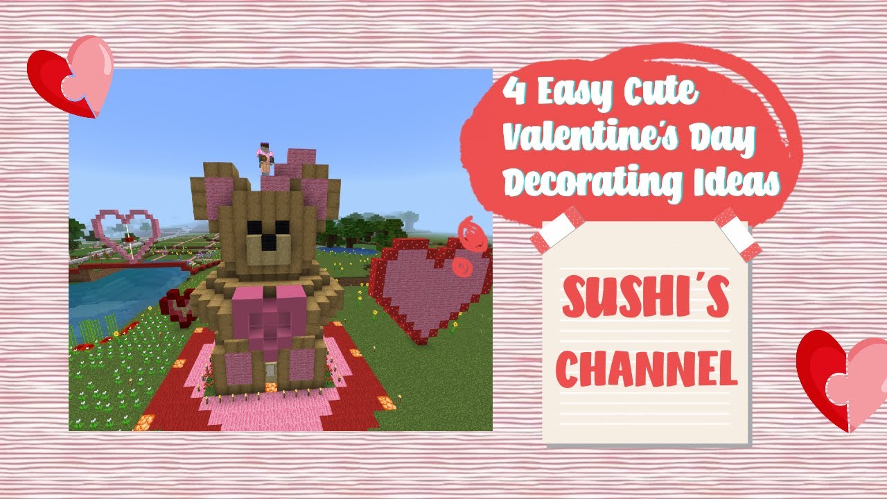 4 Easy Cute Minecraft Decorations (Valentine's Day Special) - YouTube