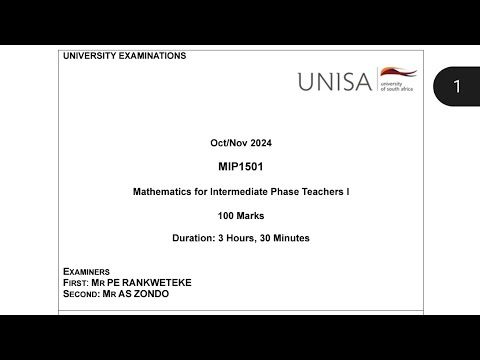 MIP 1501 Supplementary exam explained - YouTube