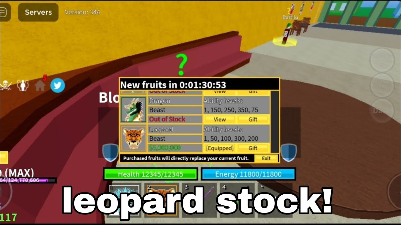 leopard on stock blox fruit roblox - YouTube