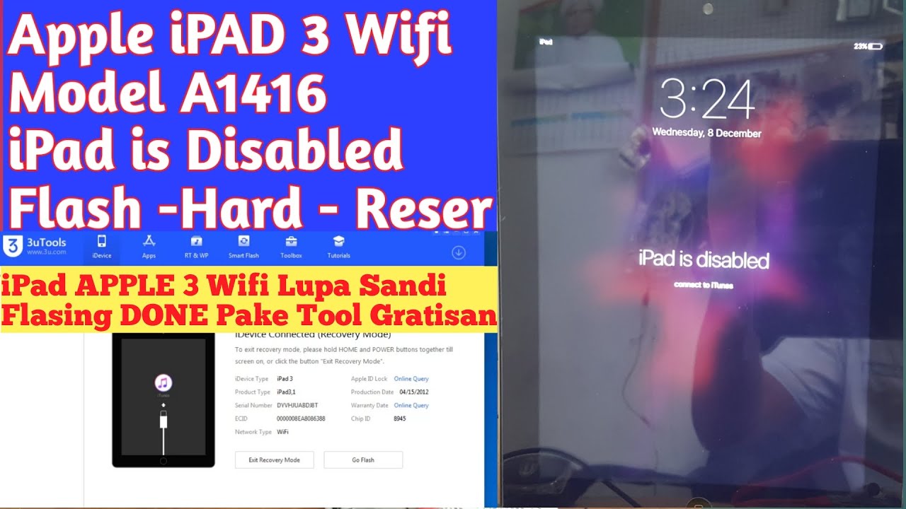 flashing ipad 3 model a1416 | flash iPad 3 wifi via 3uTool - YouTube
