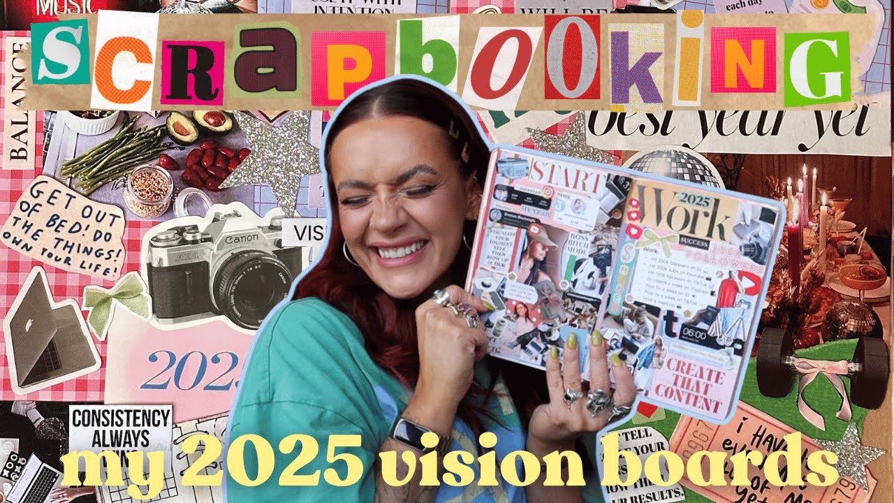scrapbook with me 📔 my 2025 vision board & how to start scrapbooking ...