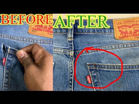 👖Jeans Back Pocket Repair kesa kara Levis jeans ke Back pocke Stitching ...
