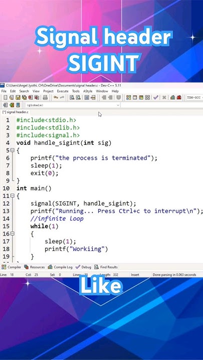 Signal header [SIGINT] - YouTube