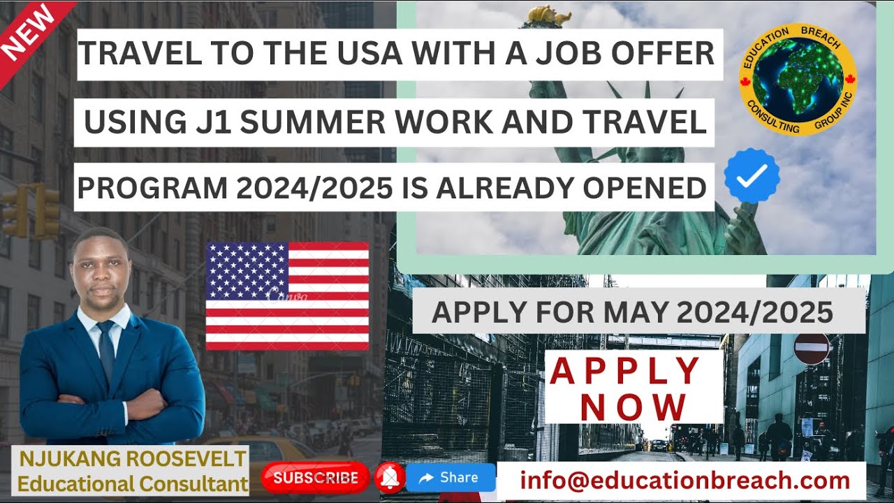 TRAVEL WITH A JOB OFFER TO THE USA / EMPLOYMENT OFFER/ USA VISA J1 ...