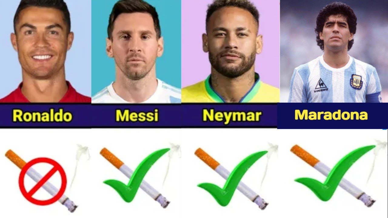 Famous Footballers Who Smoke Cigarettes in Real Life #comparison #messi ...