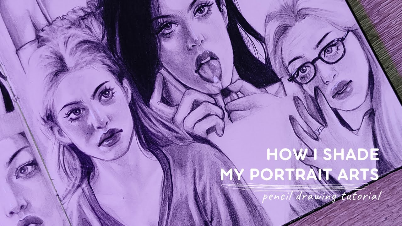 How I Shade My Portrait Art 🌱 ️ pencil drawing tutorial for you - YouTube