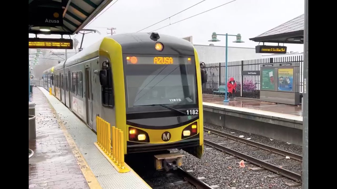 LA Metro: L Gold Line Light Rail Trains At South Pasadena Station CA ...