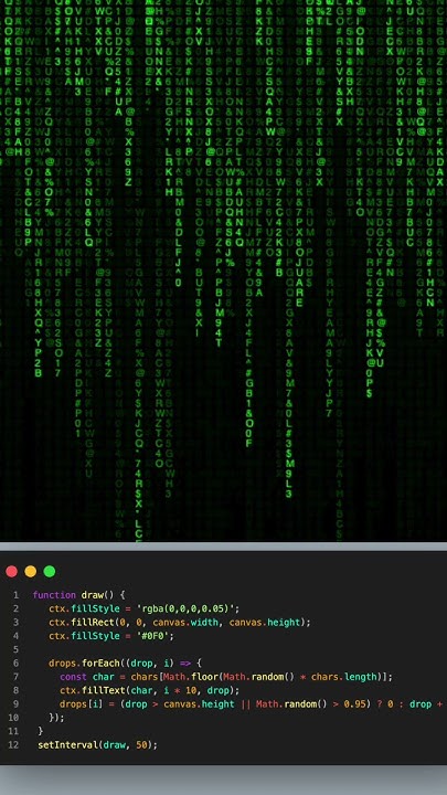 Code the Matrix rain effect in pure JavaScript! 🕶️Grab Full Code in Bio 🔥 N.034 #CreativeCoding ...