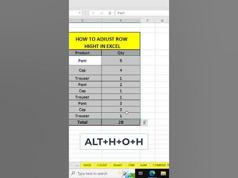 HOW TO ADJUST ROW HIGHT IN EXCEL - YouTube
