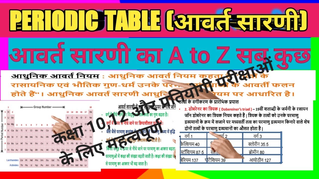 l Periodic classifications l avart sarni l पीरियोडिकक्लासिफिकेशनl ...