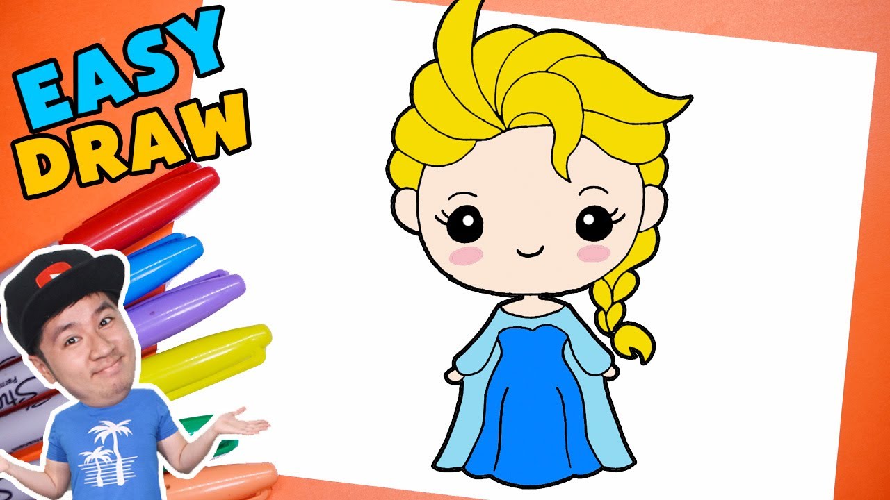 ️How to draw cute ELSA from frozen easy for christmas - YouTube