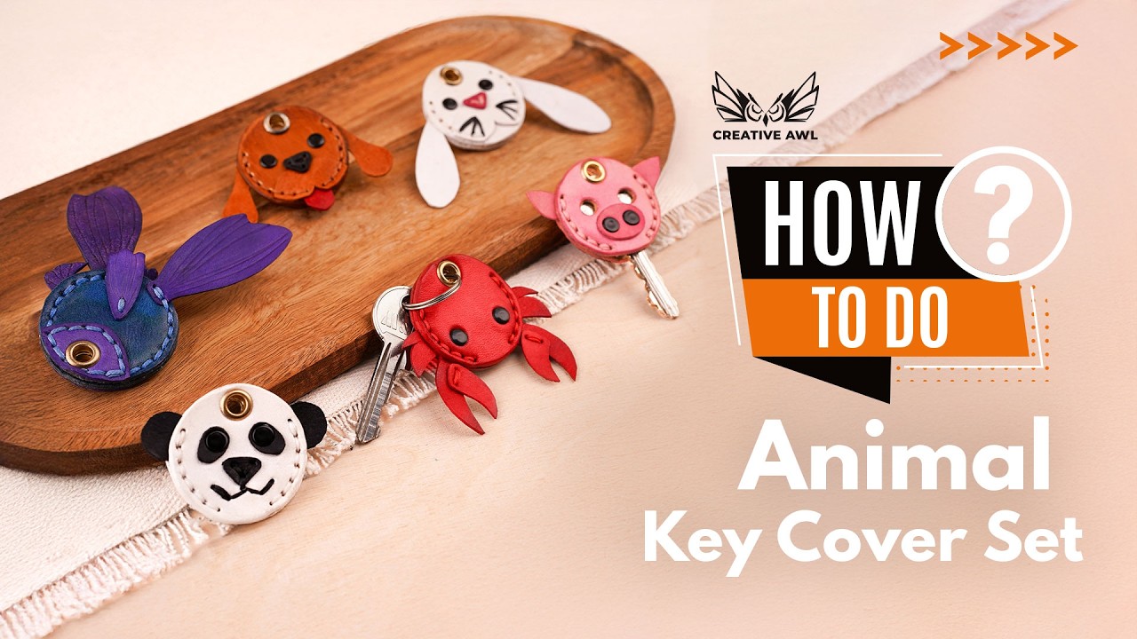 Leather Animal Key Covers Set DIY - YouTube