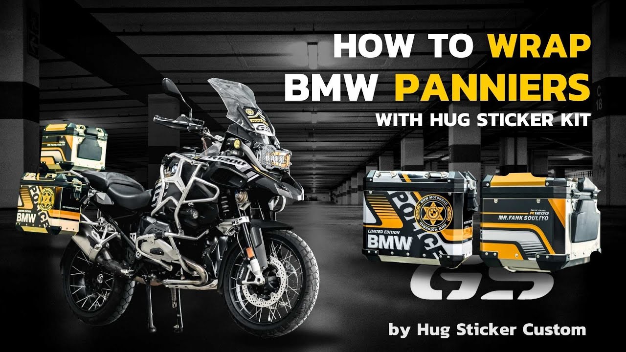 How to Custom Wrap BMW GS GSA Panniers with HUG STICKER KIT - YouTube