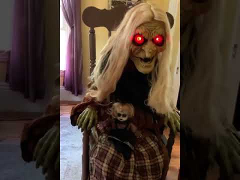 NEW FOR 2021 Home Depot 4ft Rocking Chair Babysitting Witch Halloween ...