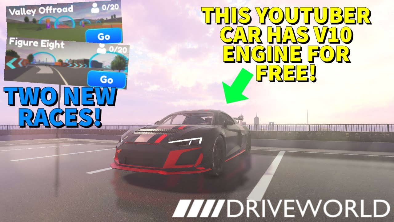 THIS YOUTUBER CAR HAS FREE V10 ENGINE! (Roblox Drive World!) - YouTube