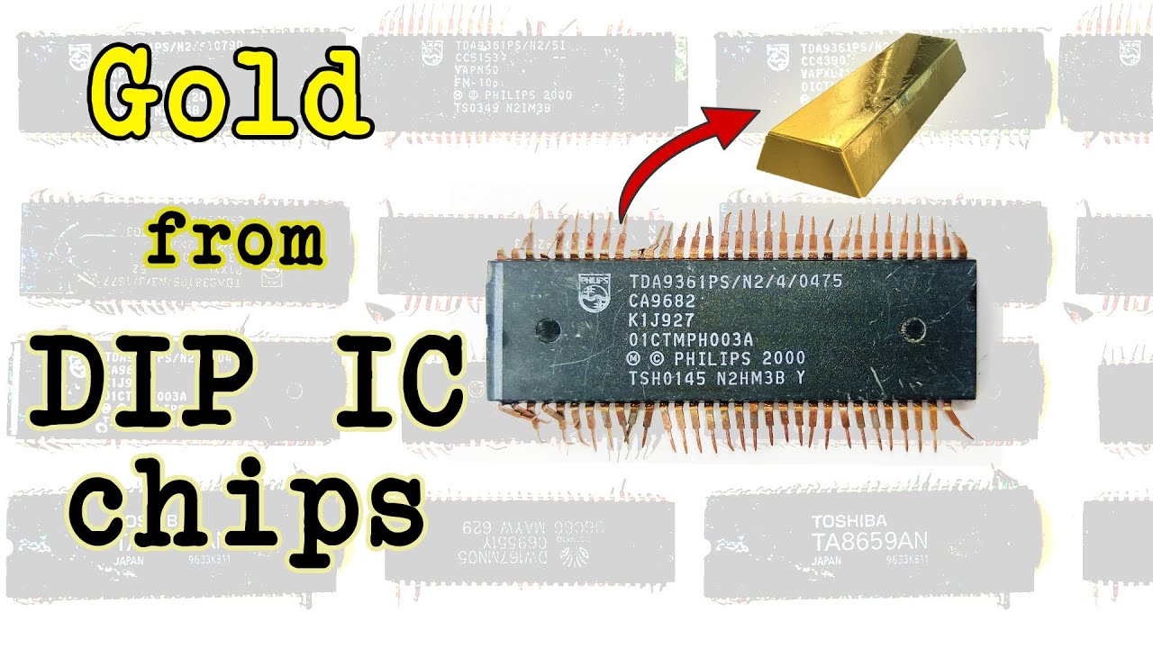 Gold recovery from DIP IC chips : Tv IC chips - YouTube